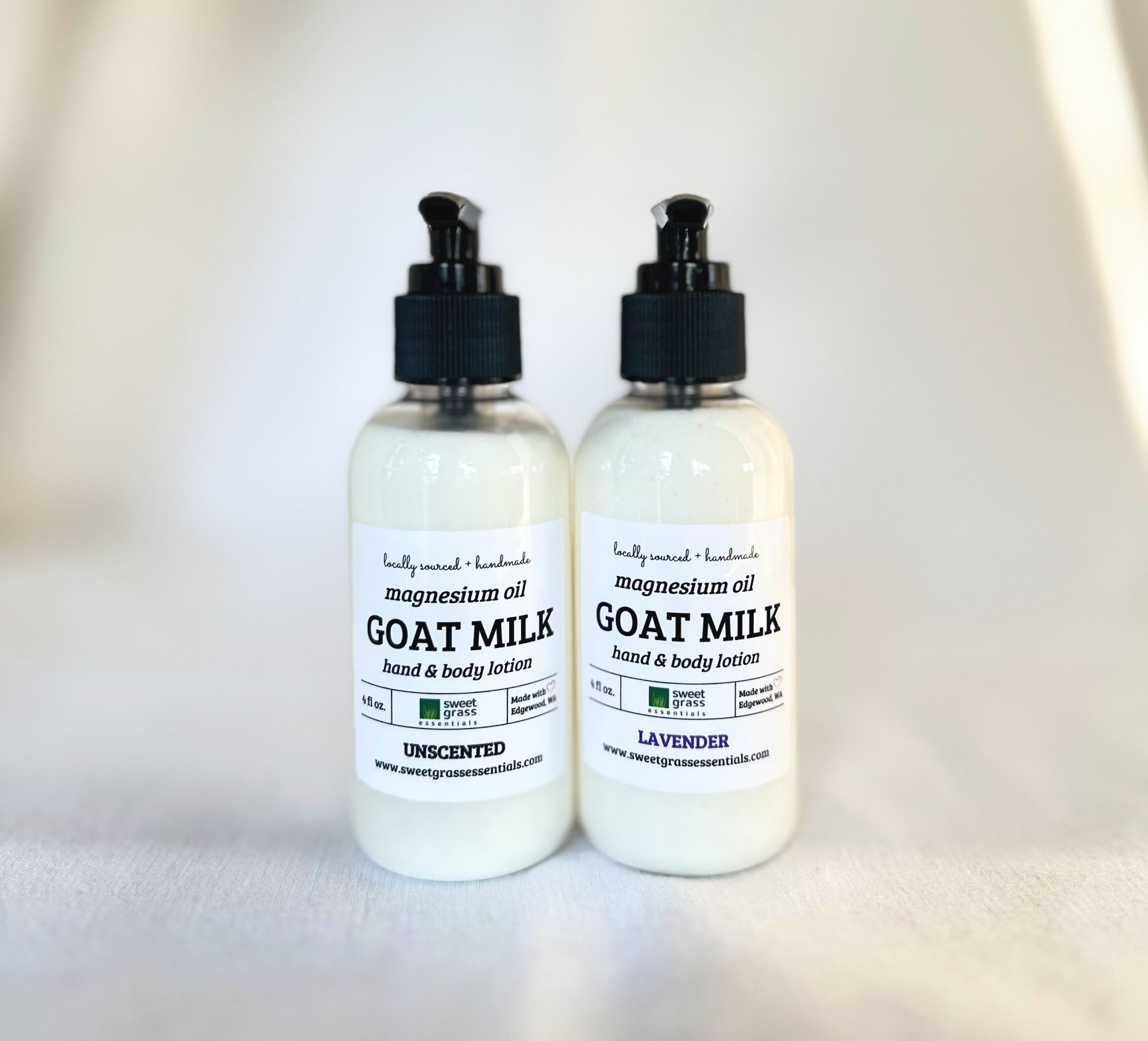 Magnesium Goat's Milk Hand+Body Lotion 4 fl oz – Sweet Grass Essentials